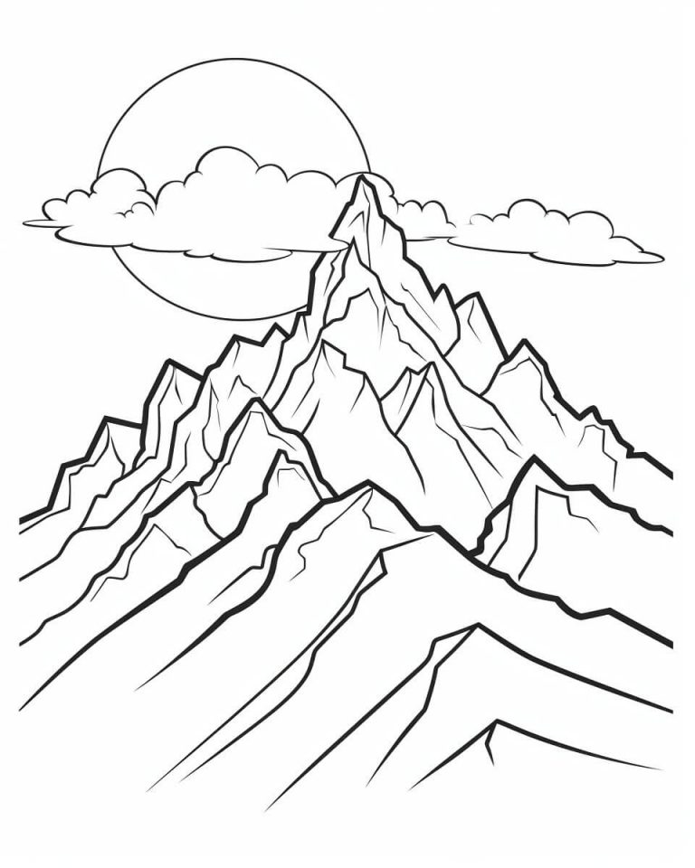 Mountains Color Sheets (Free + Printable) | Kokoprint.com