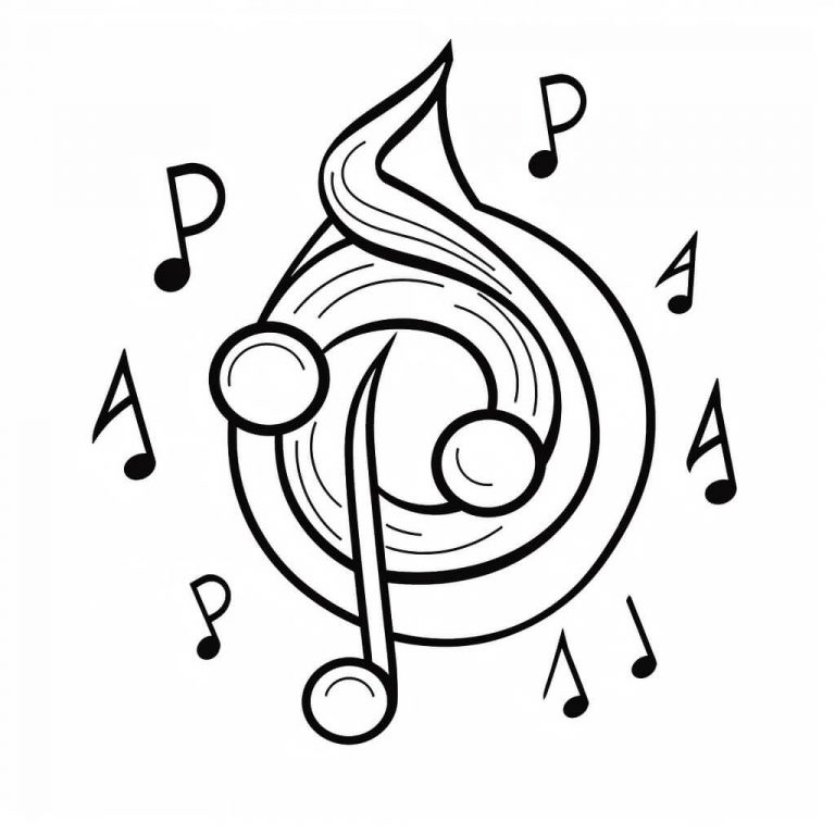 Music Note Colouring Sheet (Free and printable)