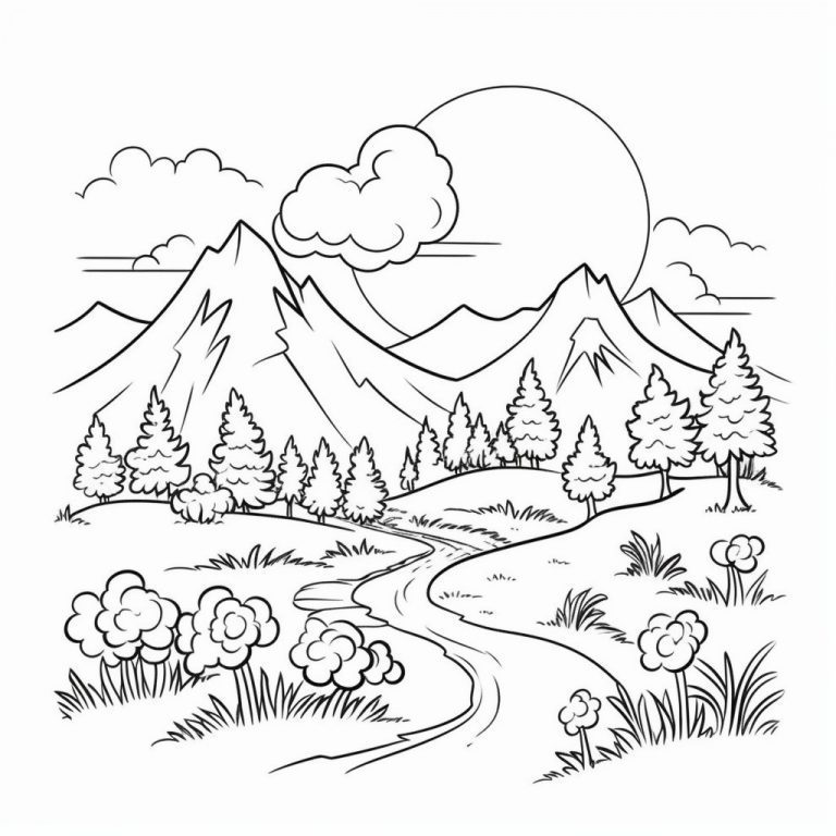 Nature Scenes Color Sheets (Free + Printable)