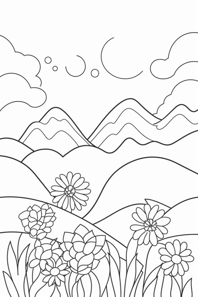 Nature Scenes Color Sheets (Free + Printable)