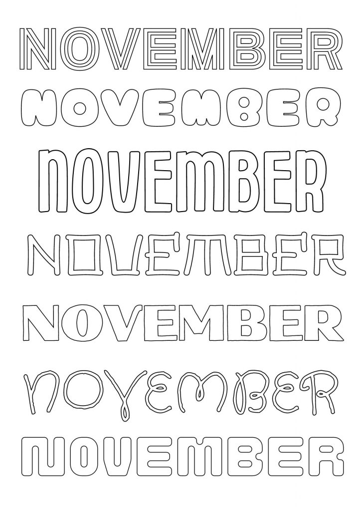 November Color Sheets (Free & Printable)