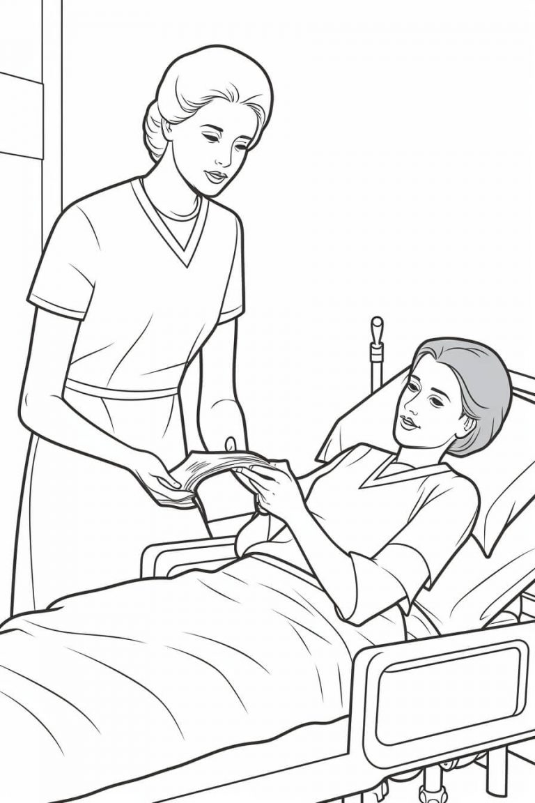 Coloring pictures of Nurses (free to print) | Kokoprint.com