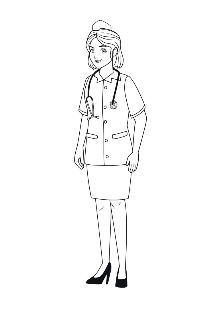 Coloring pictures of Nurses (free to print) | Kokoprint.com