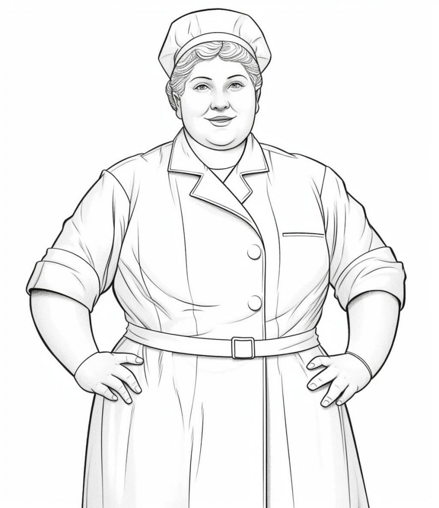 Coloring pictures of Nurses (free to print) | Kokoprint.com