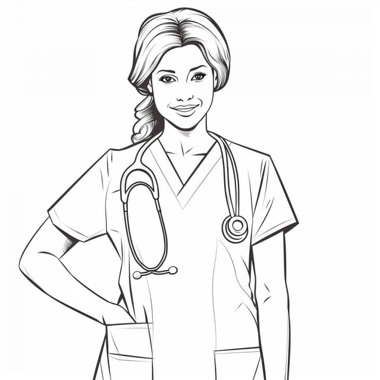 Coloring pictures of Nurses (free to print) | Kokoprint.com