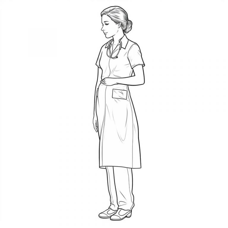 Coloring pictures of Nurses (free to print) | Kokoprint.com
