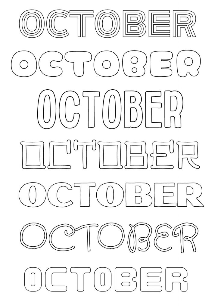 October Color Sheets (Free & Printable)