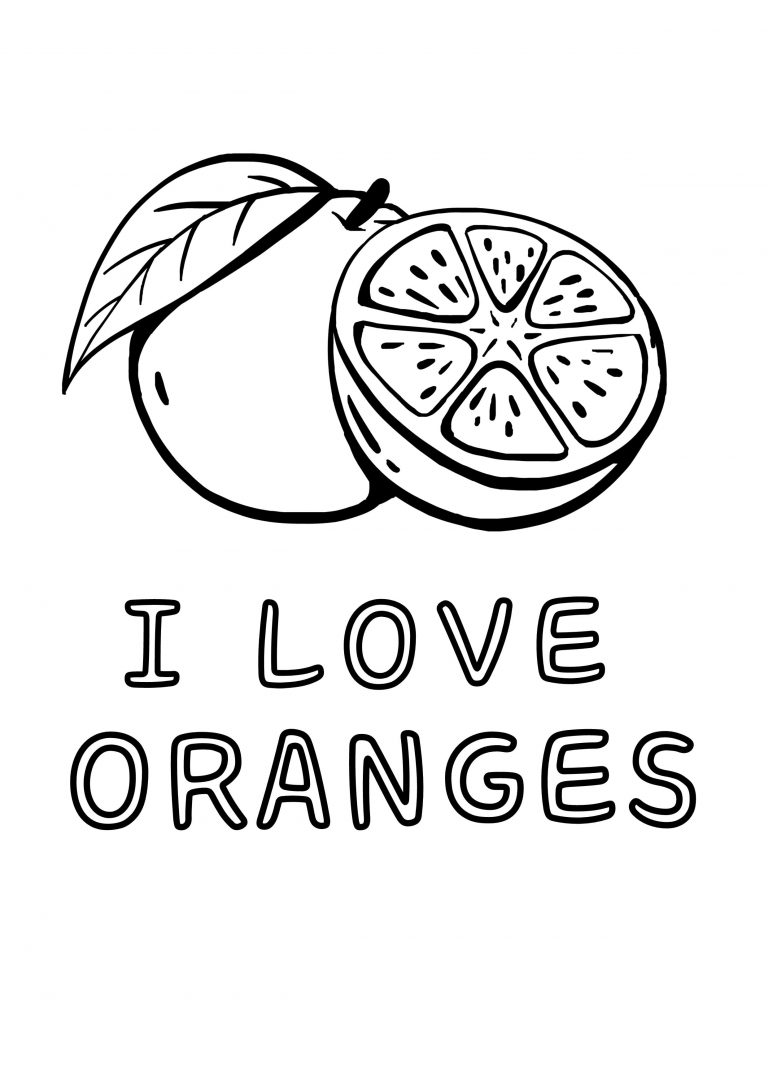 Oranges Coloring Sheet (Free + printable) | Kokoprint.com