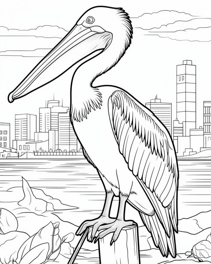 Pelican Colouring Sheets (Free & Printable)