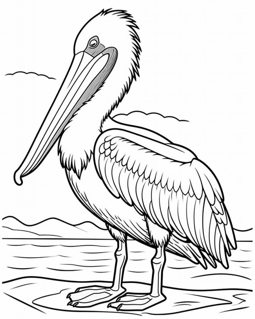 Pelican Colouring Sheets (Free & Printable)