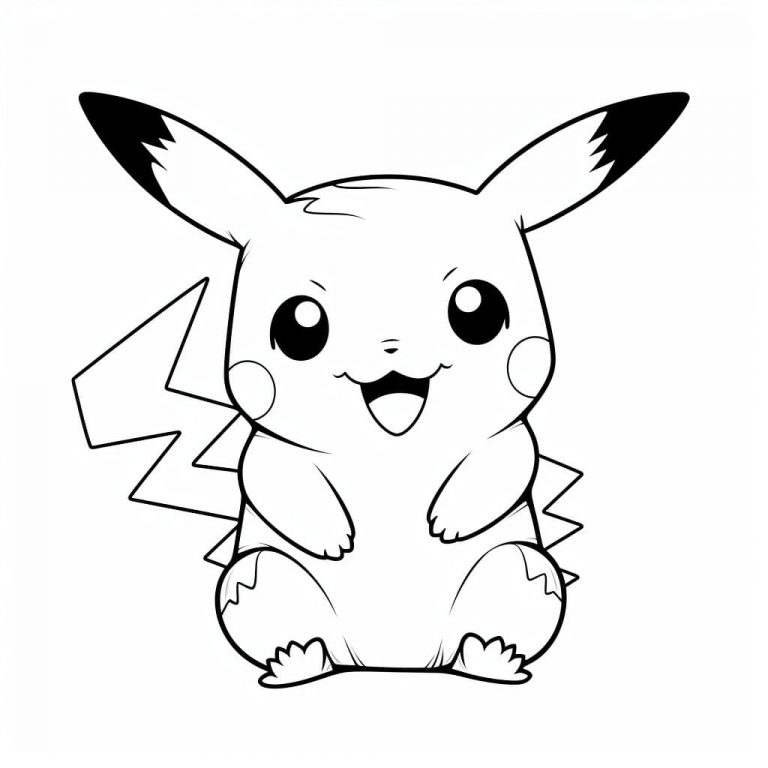 Pikachu Color Sheet (Free + Printable)