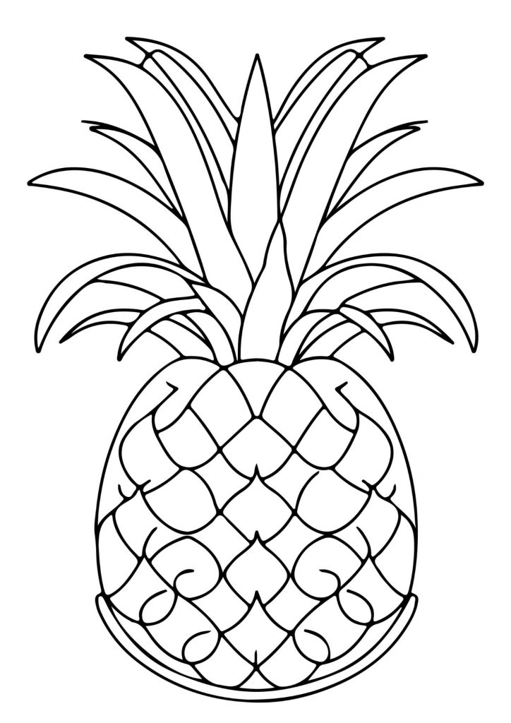 Pineapple coloring sheets (free & printable) | Kokoprint.com