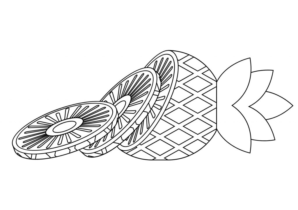 Pineapple coloring sheets (free & printable) | Kokoprint.com