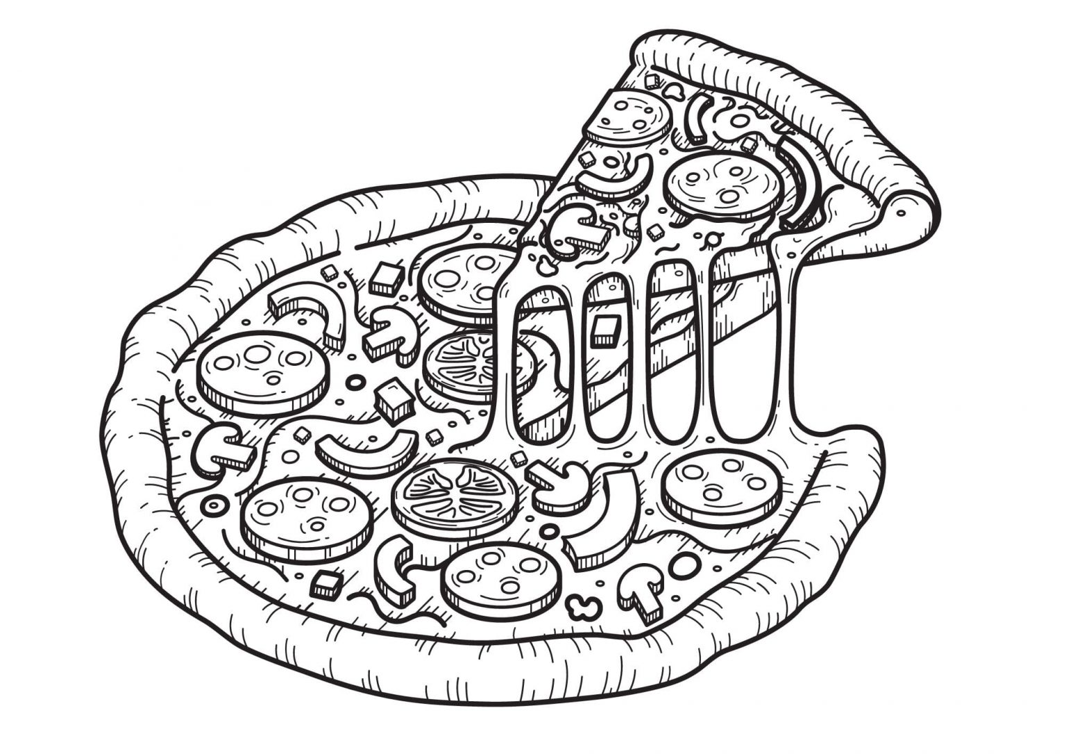 Pizza Color Sheet (Free + Printable) | Kokoprint.com