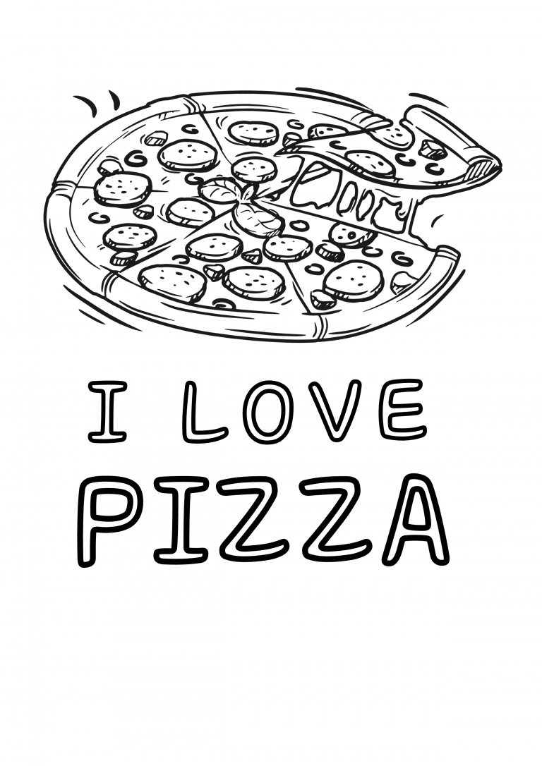 Pizza Color Sheet (Free + Printable) | Kokoprint.com