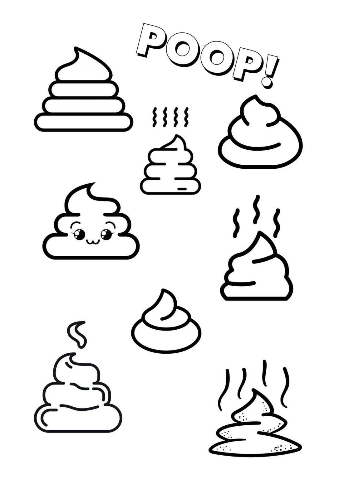Poop coloring sheet (free & printable) | Kokoprint.com