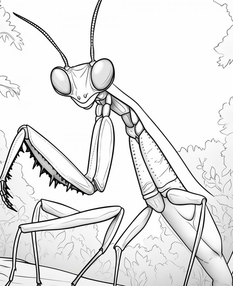 Praying Mantis Pictures to Color (Free + Printable)