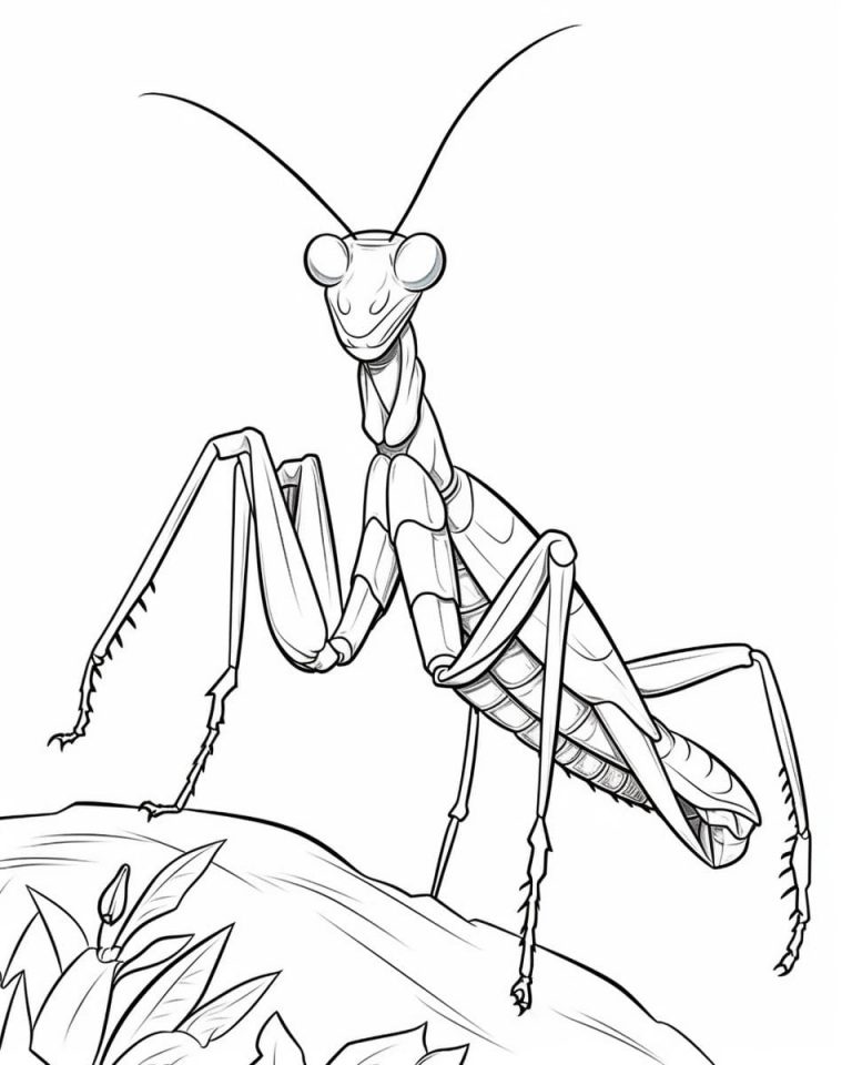 Praying Mantis Pictures to Color (Free + Printable)