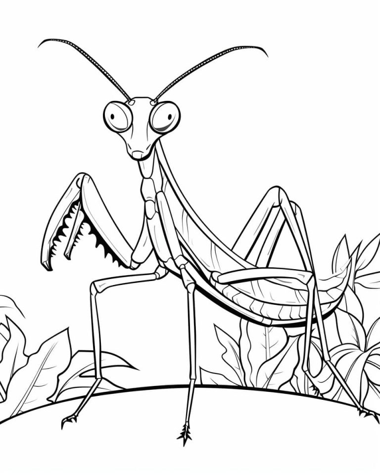 Praying Mantis Pictures to Color (Free + Printable)
