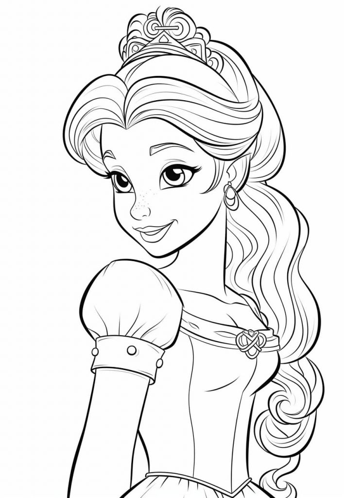 Princess Color Sheet (Free + Printable)
