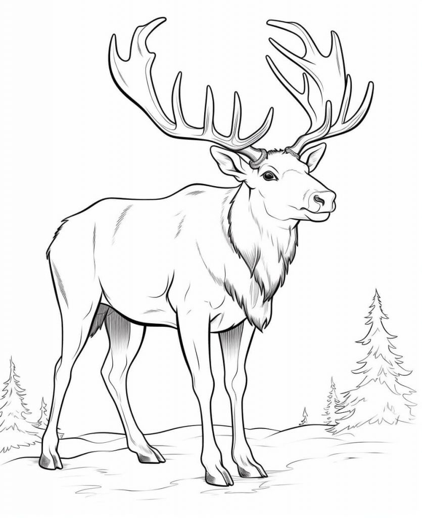 Reindeer Color Sheets (Free & Printable)