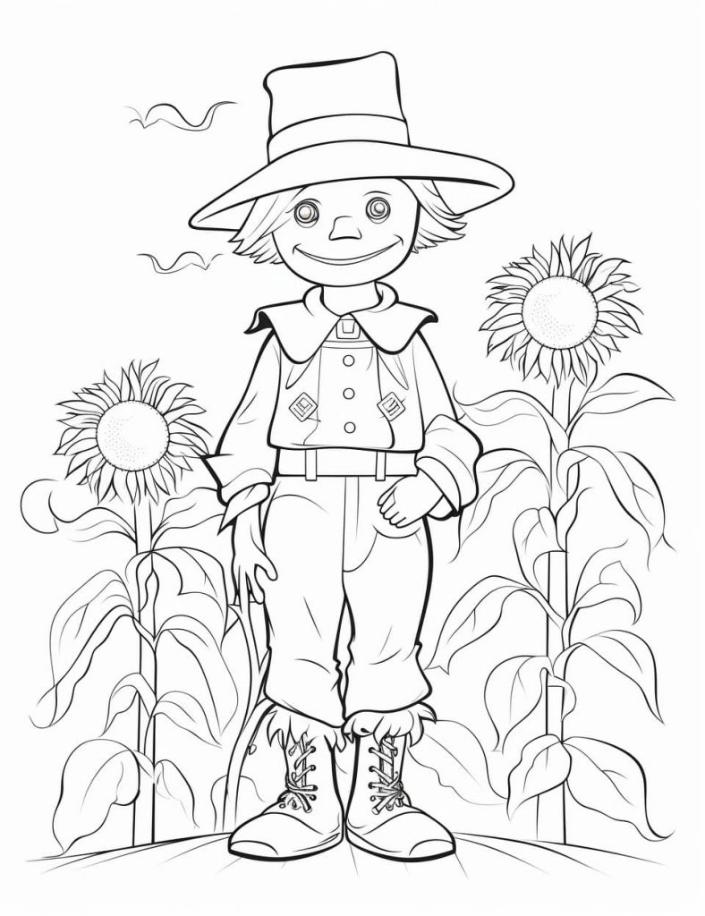 Scarecrow color sheets (free to print)
