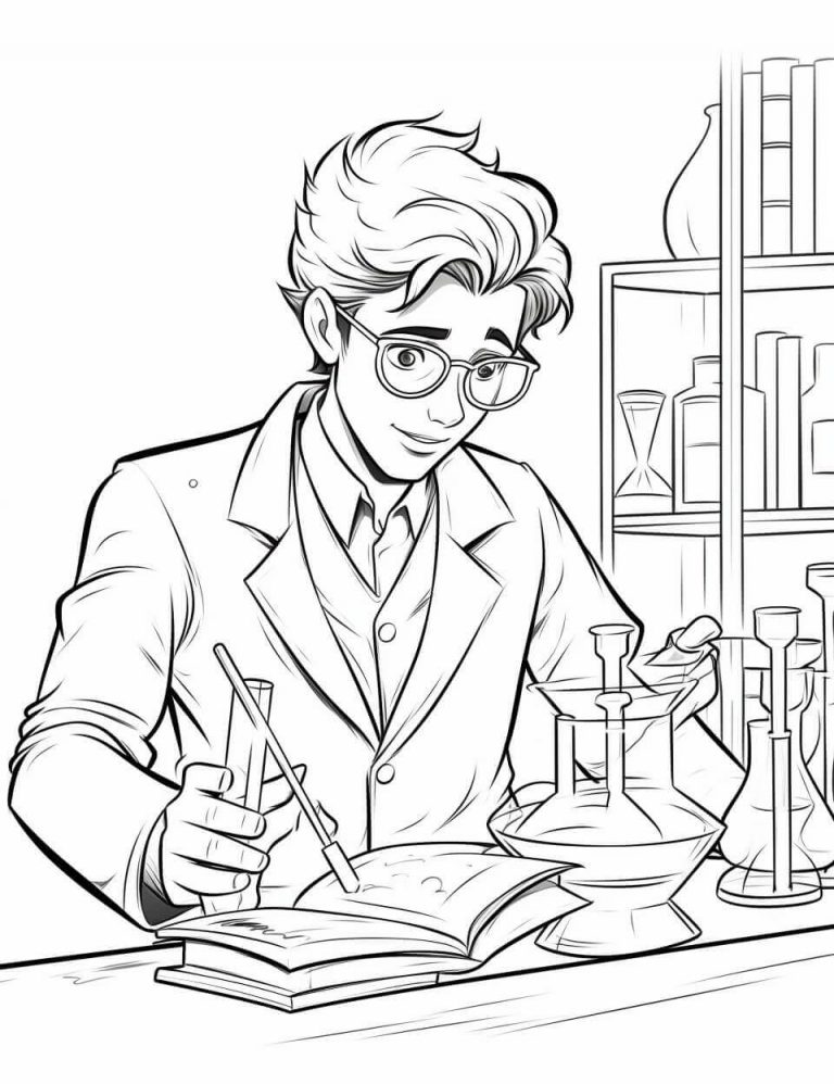 Scientist Coloring Sheets (Free + Printable)