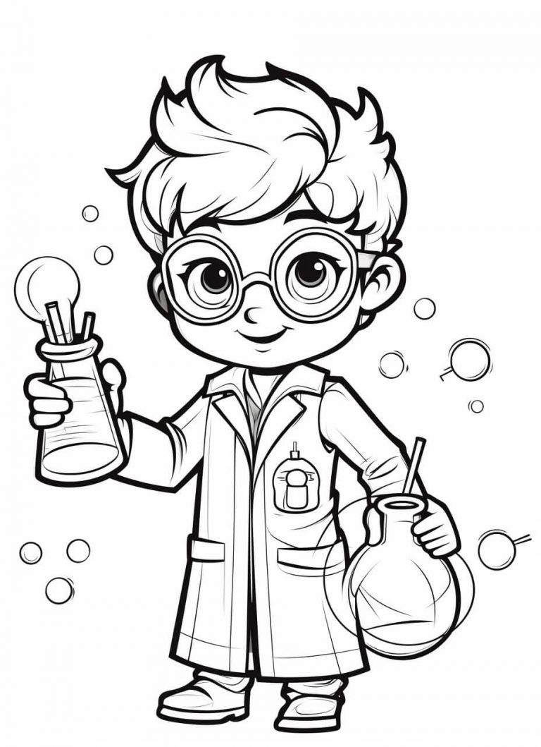 Scientist Coloring Sheets (Free + Printable)