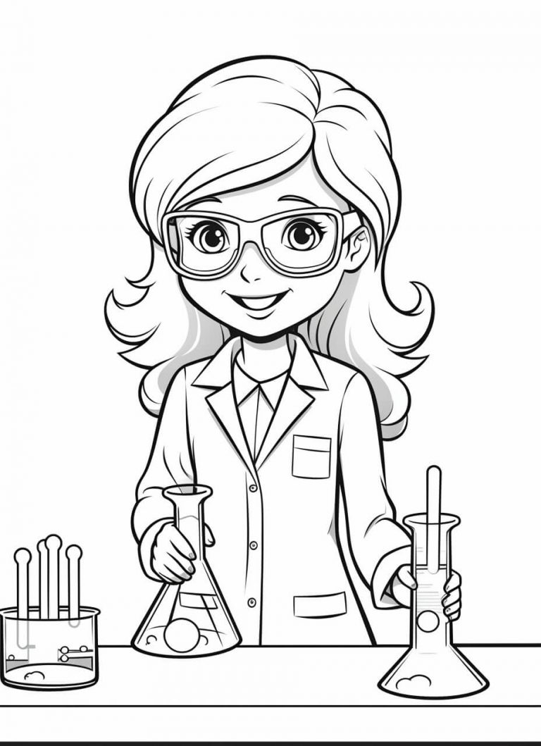 Scientist Coloring Sheets (Free + Printable)