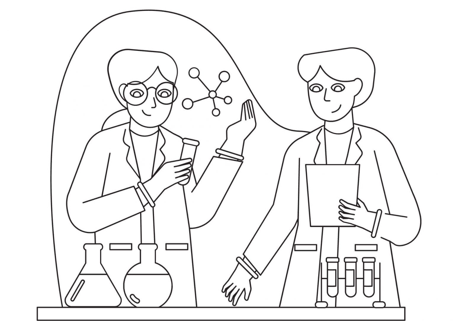 Scientist Coloring Sheets (Free + Printable)