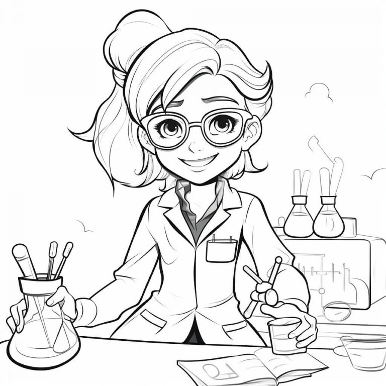 Scientist Coloring Sheets (Free + Printable)