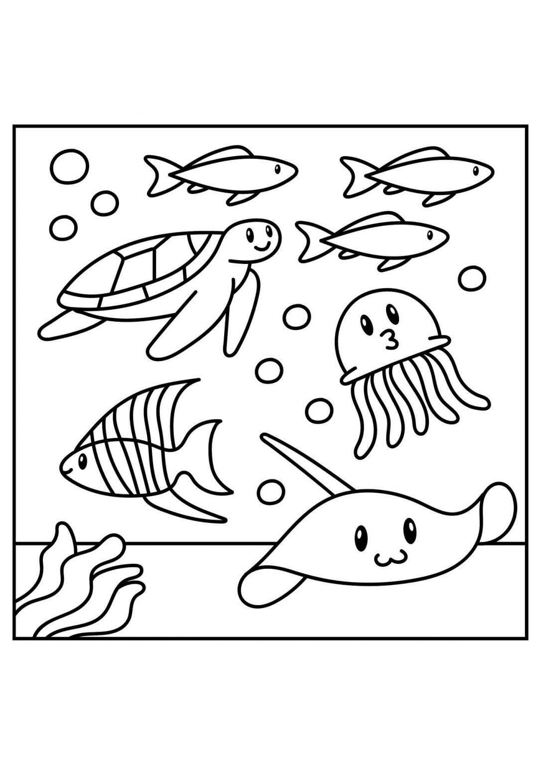 Sea animal Color Sheets (Free + Printable)