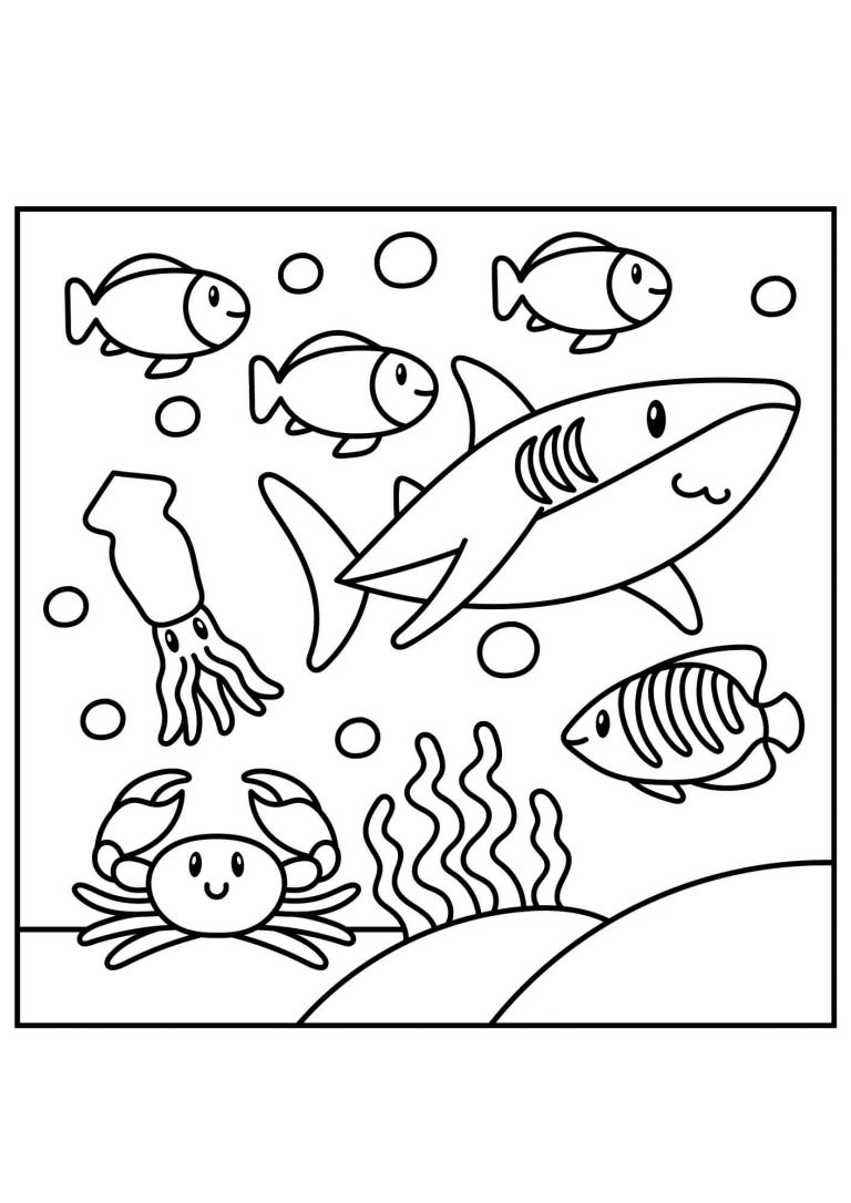 Sea animal Color Sheets (Free + Printable)