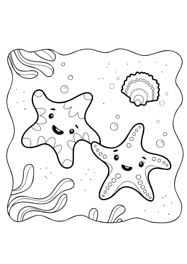 Sea animal Color Sheets (Free + Printable)