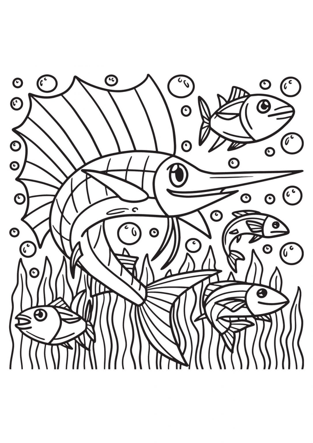 Sea creatures Color Sheets (Free + Printable) | Kokoprint.com