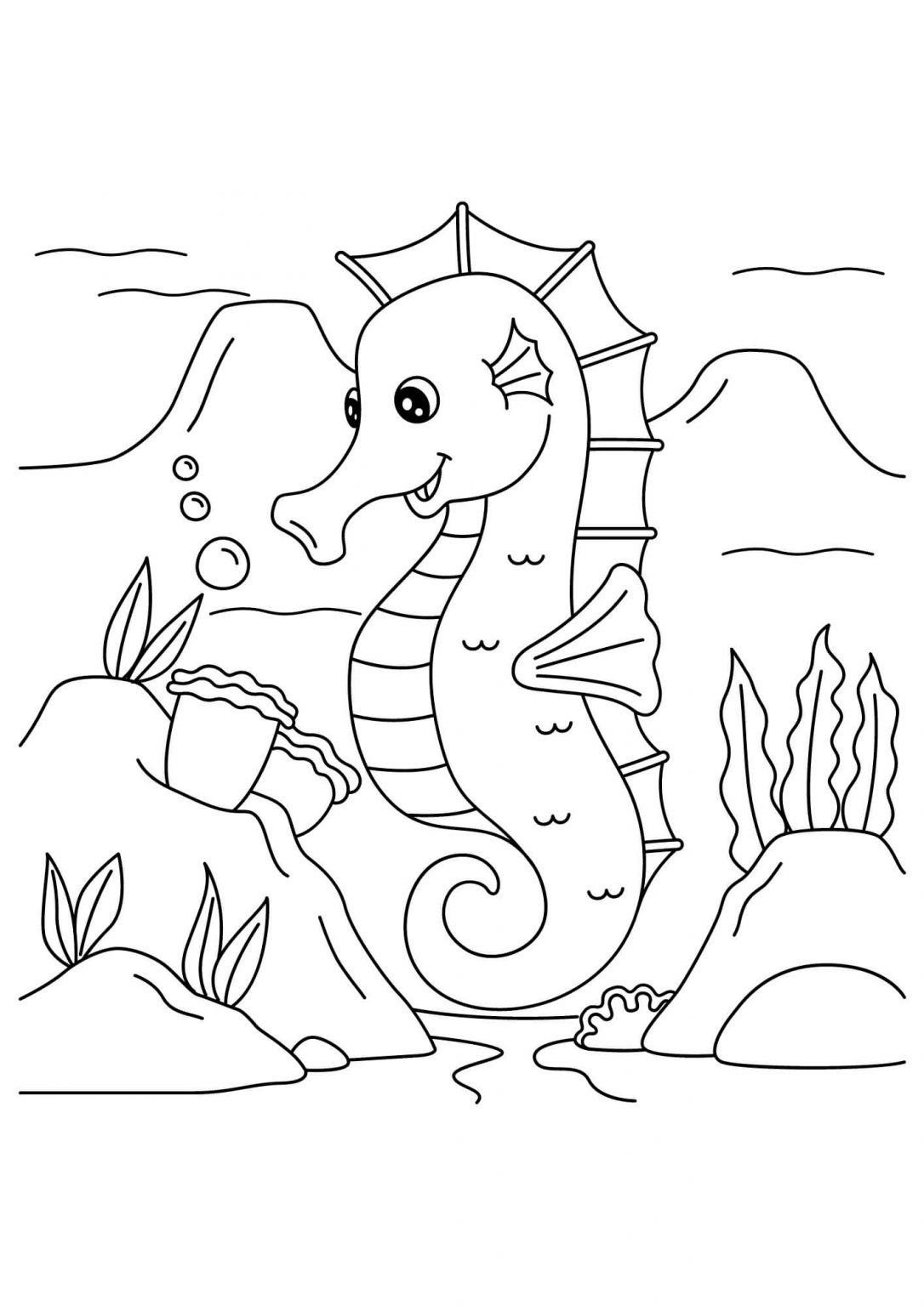 Sea creatures Color Sheets (Free + Printable) | Kokoprint.com