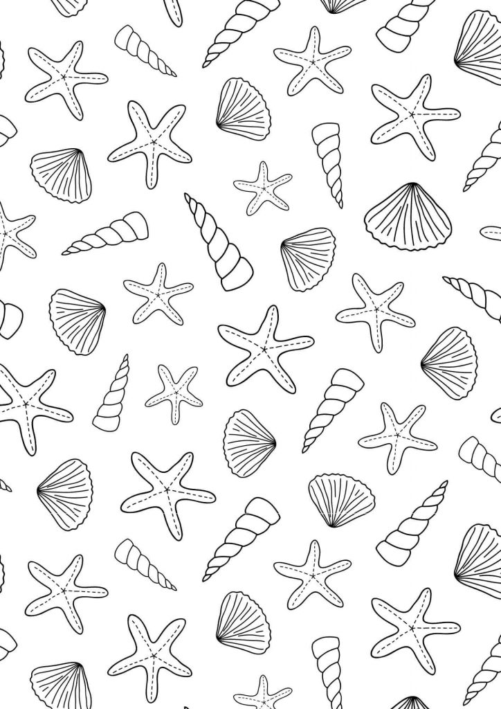 Sea shells Color Sheets (Free + Printable)