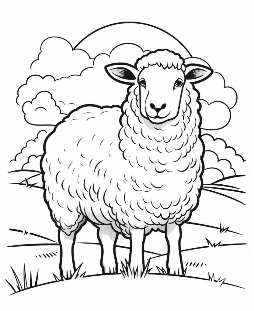 Sheep Color Sheets (Free + Printable)