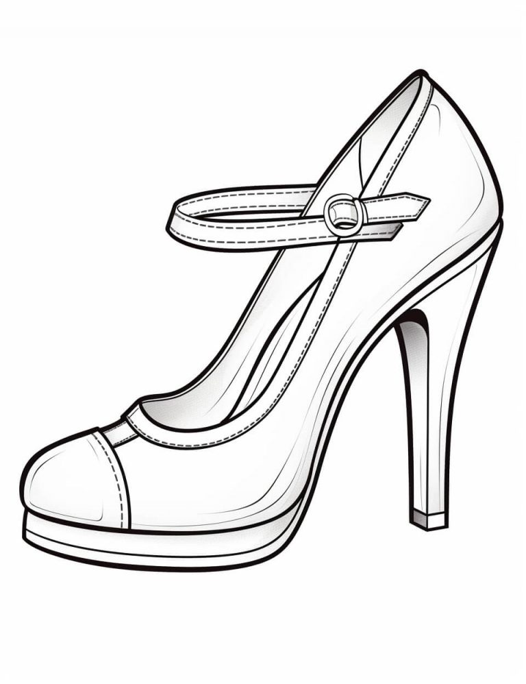 Shoes coloring pages (free & printable)