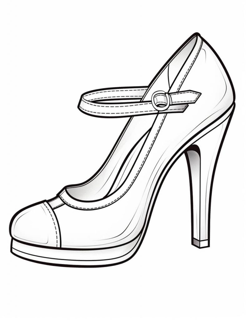 Shoes coloring pages (free & printable)