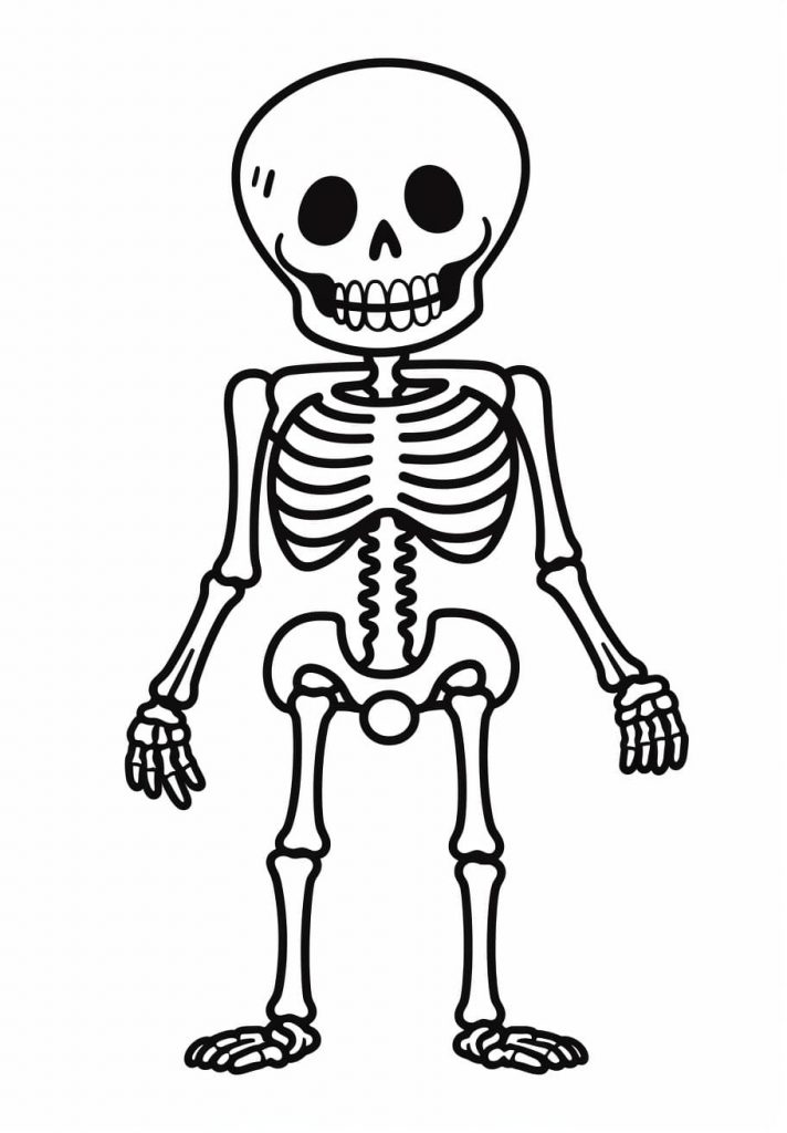 Scary Skeleton Color Sheets for Halloween (Free to print)