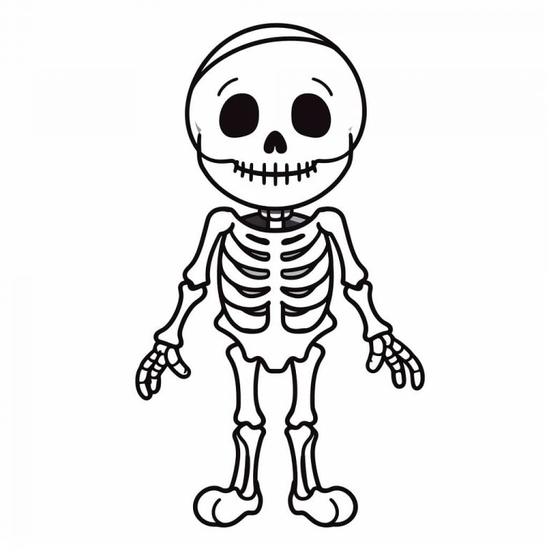 Scary Skeleton Color Sheets for Halloween (Free to print)