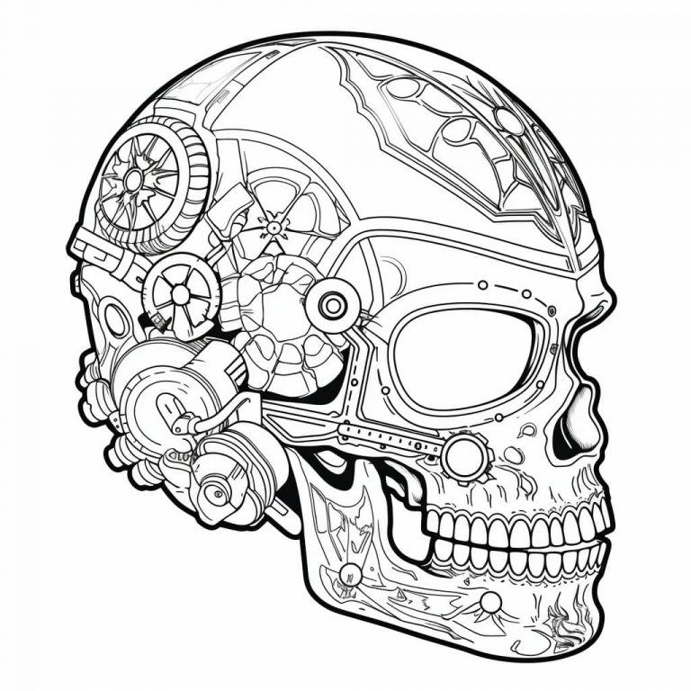 Badass Skull Coloring Sheets (Free to print)