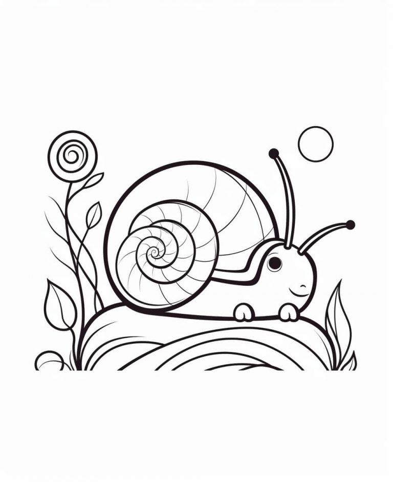 Snail Color Sheets (Free + Printable)