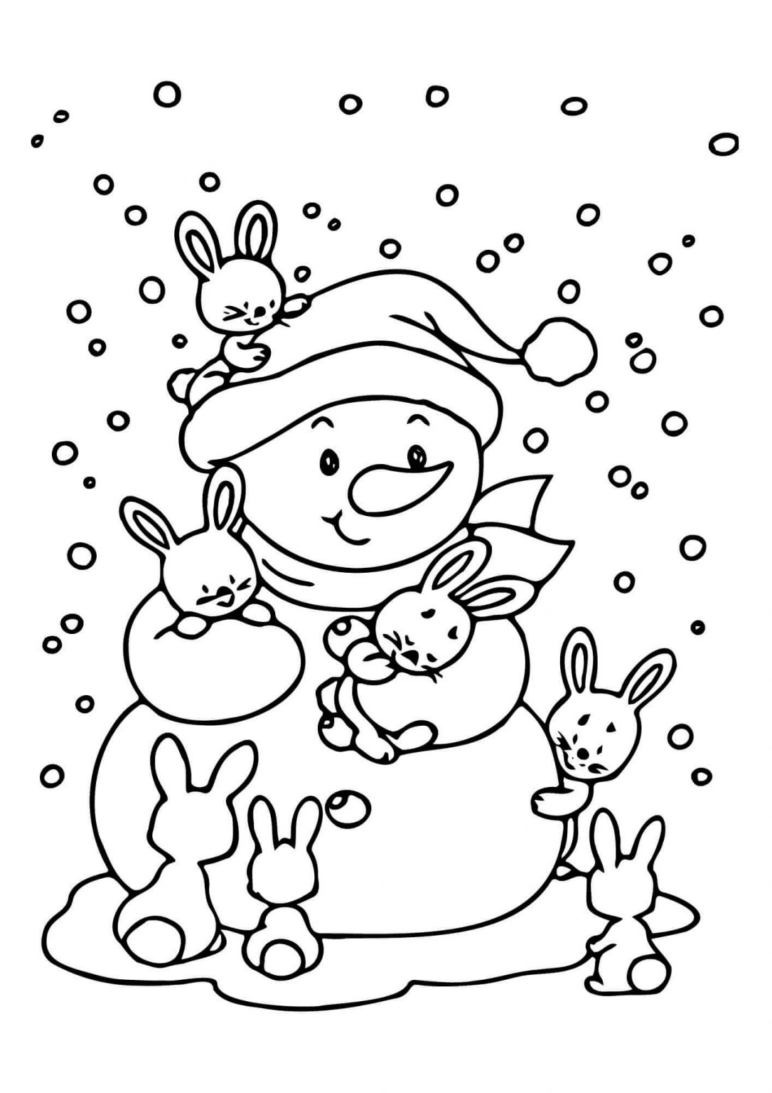 Coloring sheets of Snowman (free + printable)