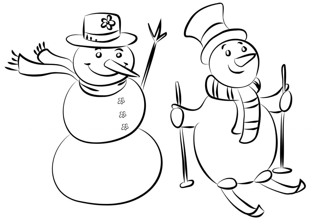 Coloring sheets of Snowman (free + printable)