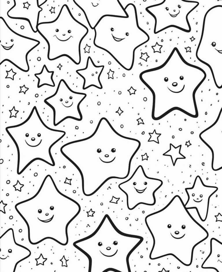 Stars Color Sheets (Free + Printable) | Kokoprint.com
