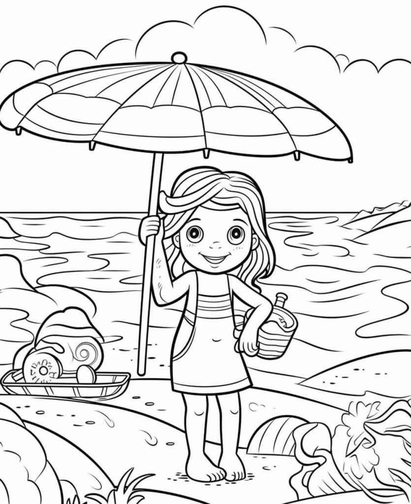 Summertime coloring sheets (free to print) | Kokoprint.com