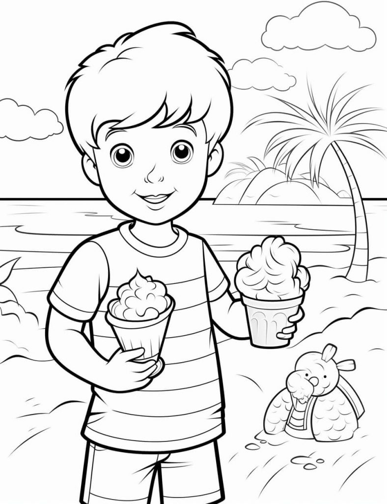 Summertime coloring sheets (free to print) | Kokoprint.com
