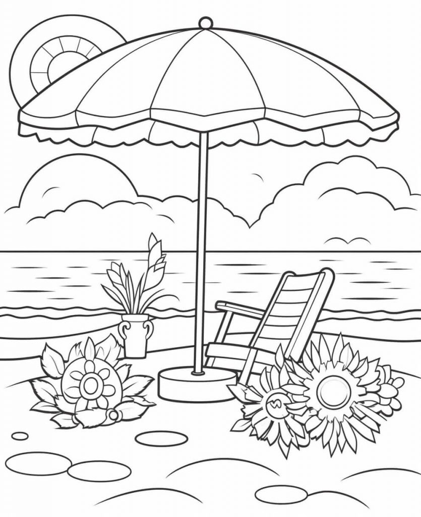 Summertime coloring sheets (free to print) | Kokoprint.com